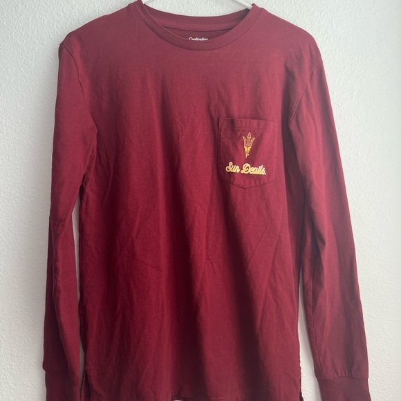 Tops | Asu Maroon Long Sleeve Shirt With Pocket | Poshmark